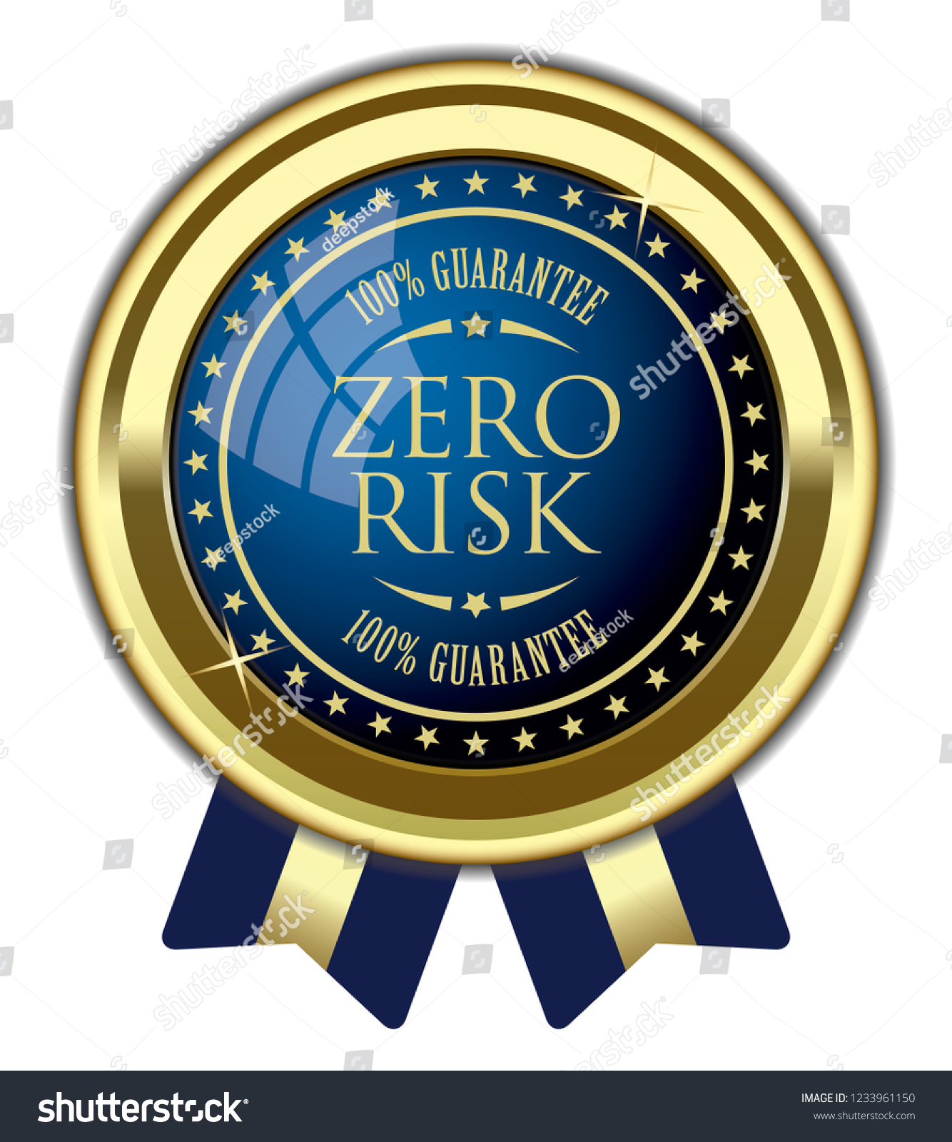 Zero Risk Guarantee Vector Badge Ribbons Stock Vector (Royalty Free ...