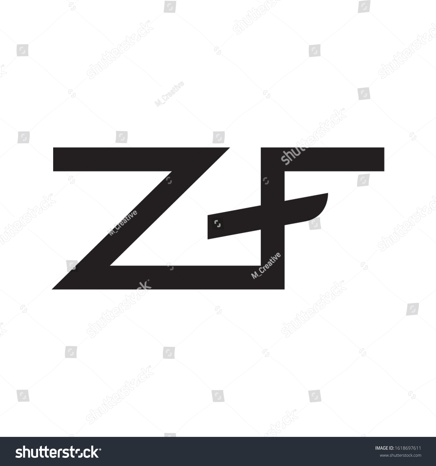 Zf Initial Letter Logo Template Vector Stock Vector (Royalty Free ...