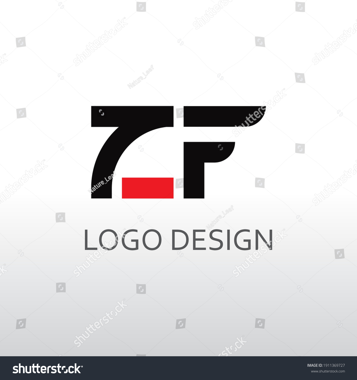 Zf Letter Simple Logo Design Stock Vector (Royalty Free) 1911369727 ...