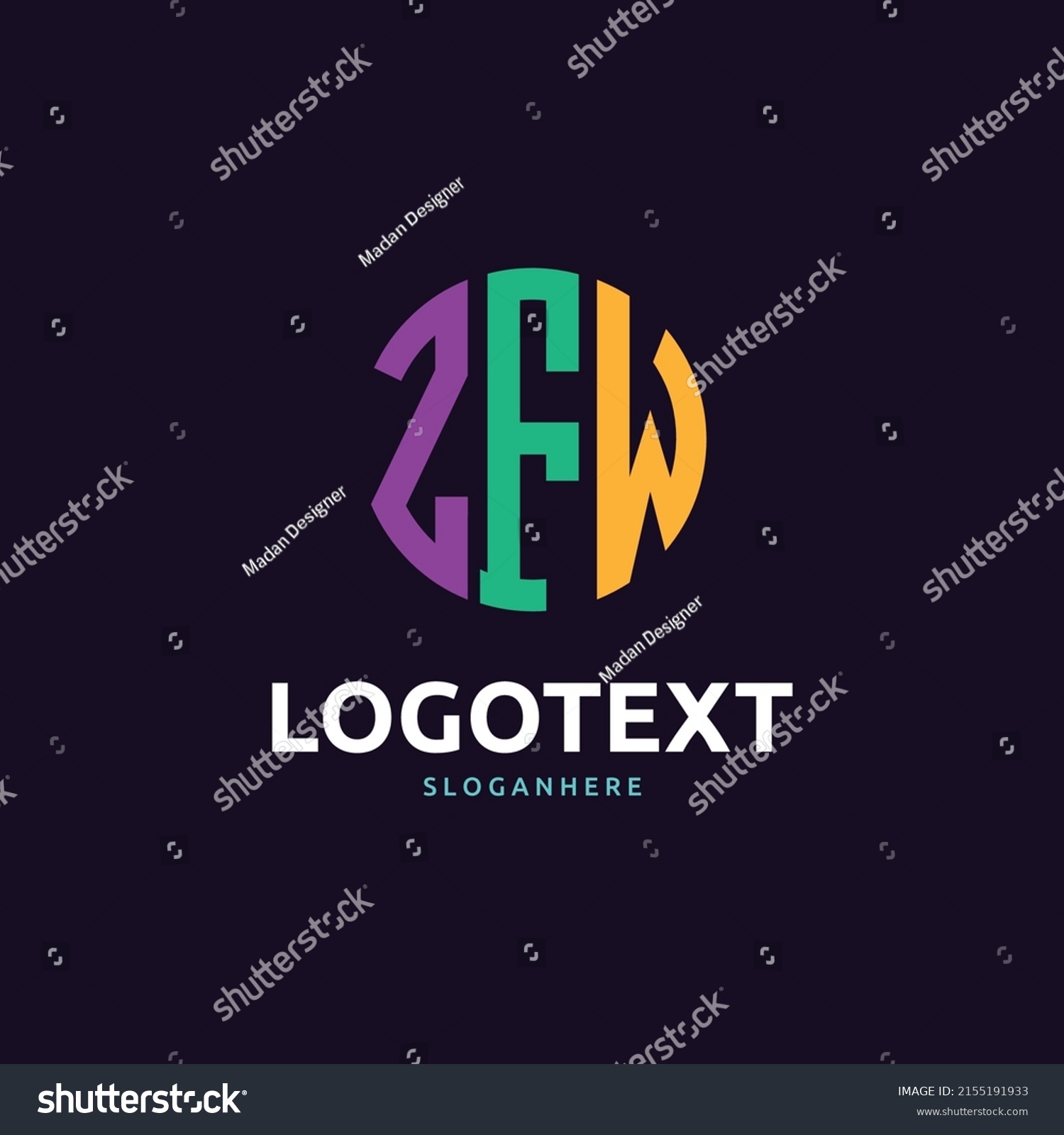 Zfw Monogram Logo Three Letter Logo Stock Vector (Royalty Free ...