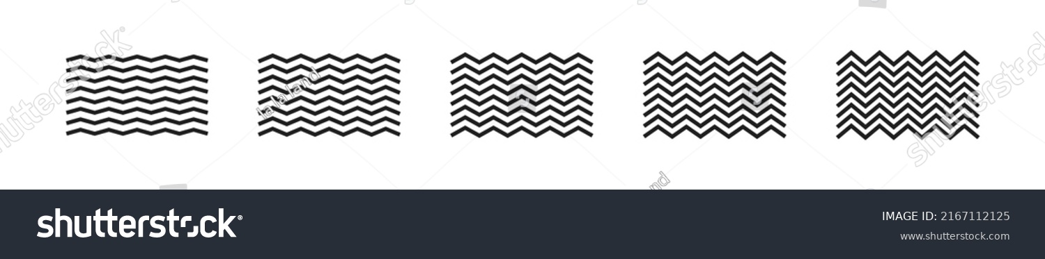 Zigzag Waves Lines Collection Vector Isolated Stock Vector (Royalty ...