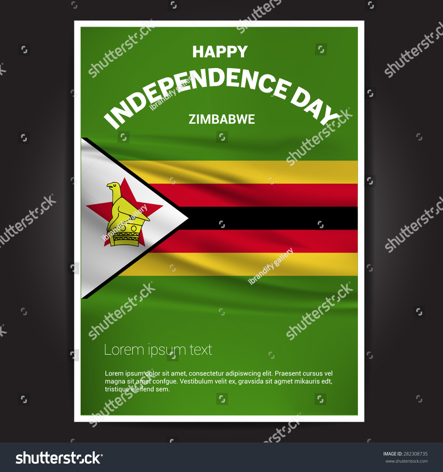 Zimbabwe Independence Day Poster Stock Vector (Royalty Free) 282308735 ...