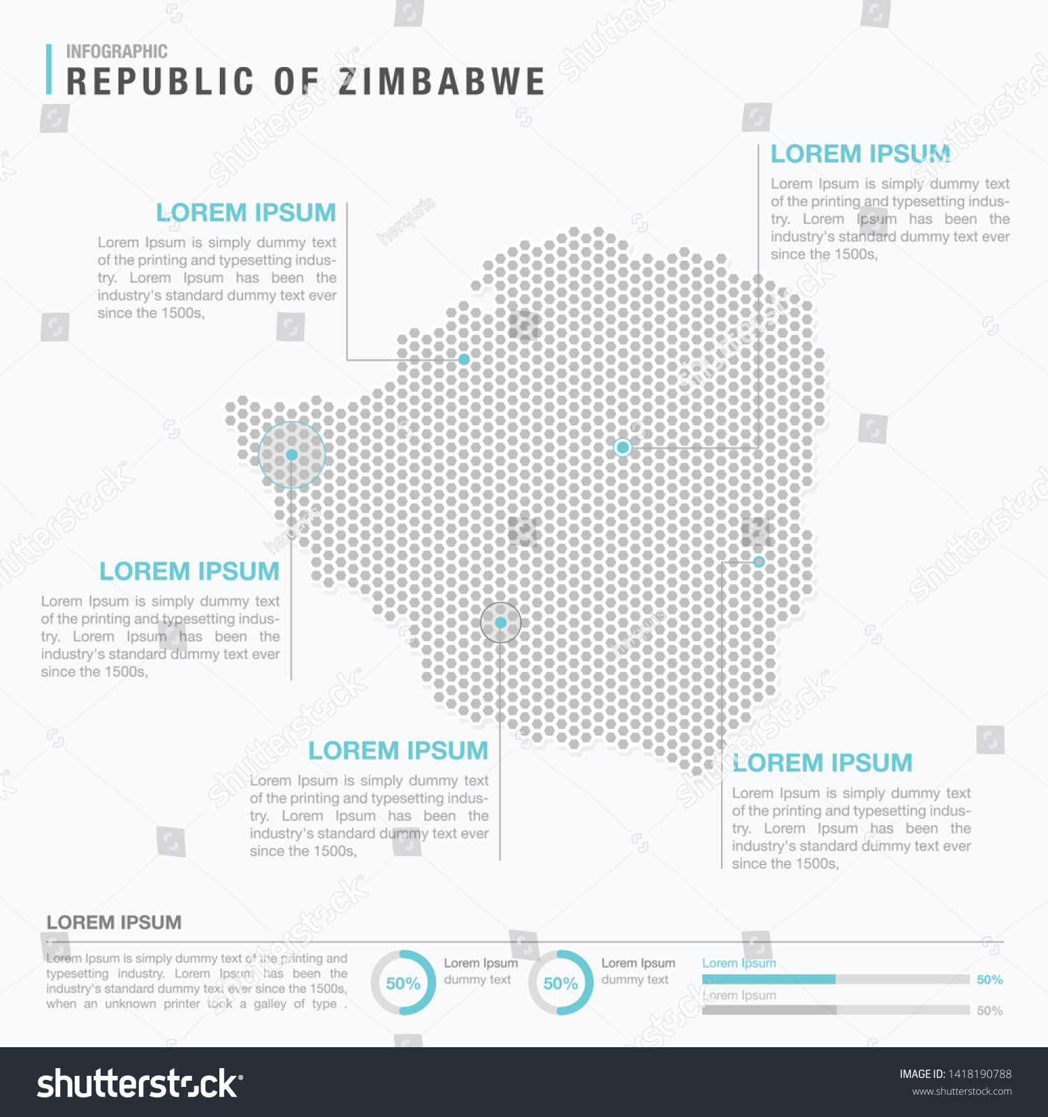 Zimbabwe Map Infographics Abstract Pixelated Dot Stock Vector (Royalty ...