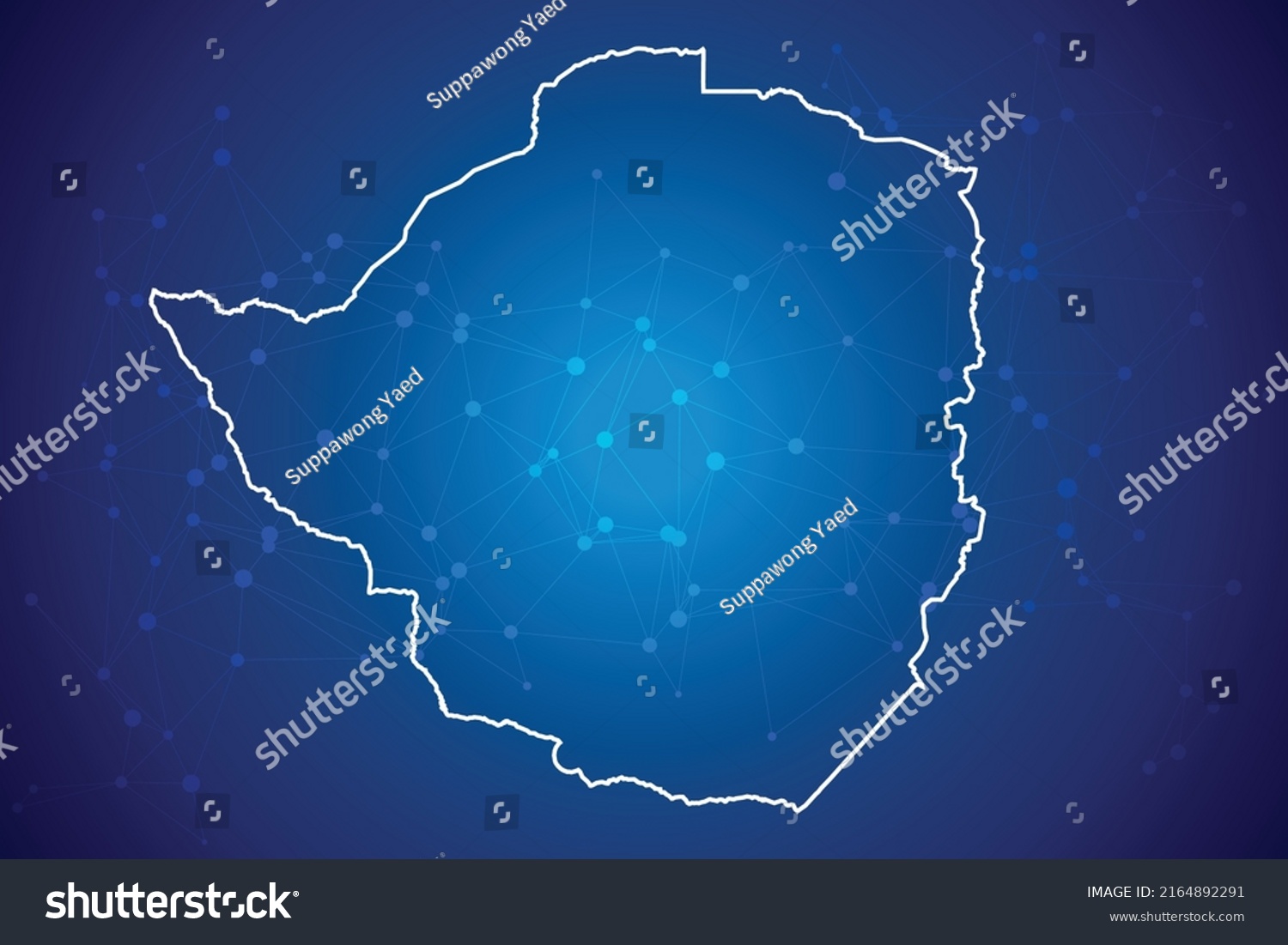 Zimbabwe Map Technology Network Connection Background Stock Vector ...