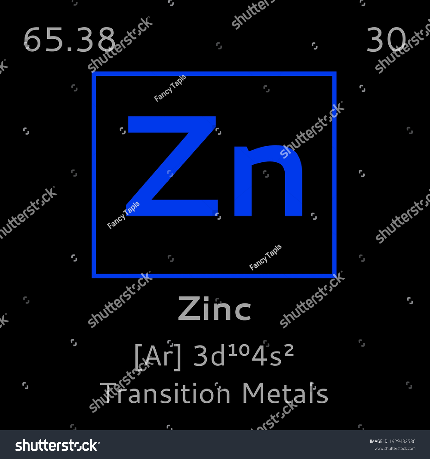 Zinc Symbol Icon Periodic Table Elements: เวกเตอร์สต็อก (ปลอดค่า ...