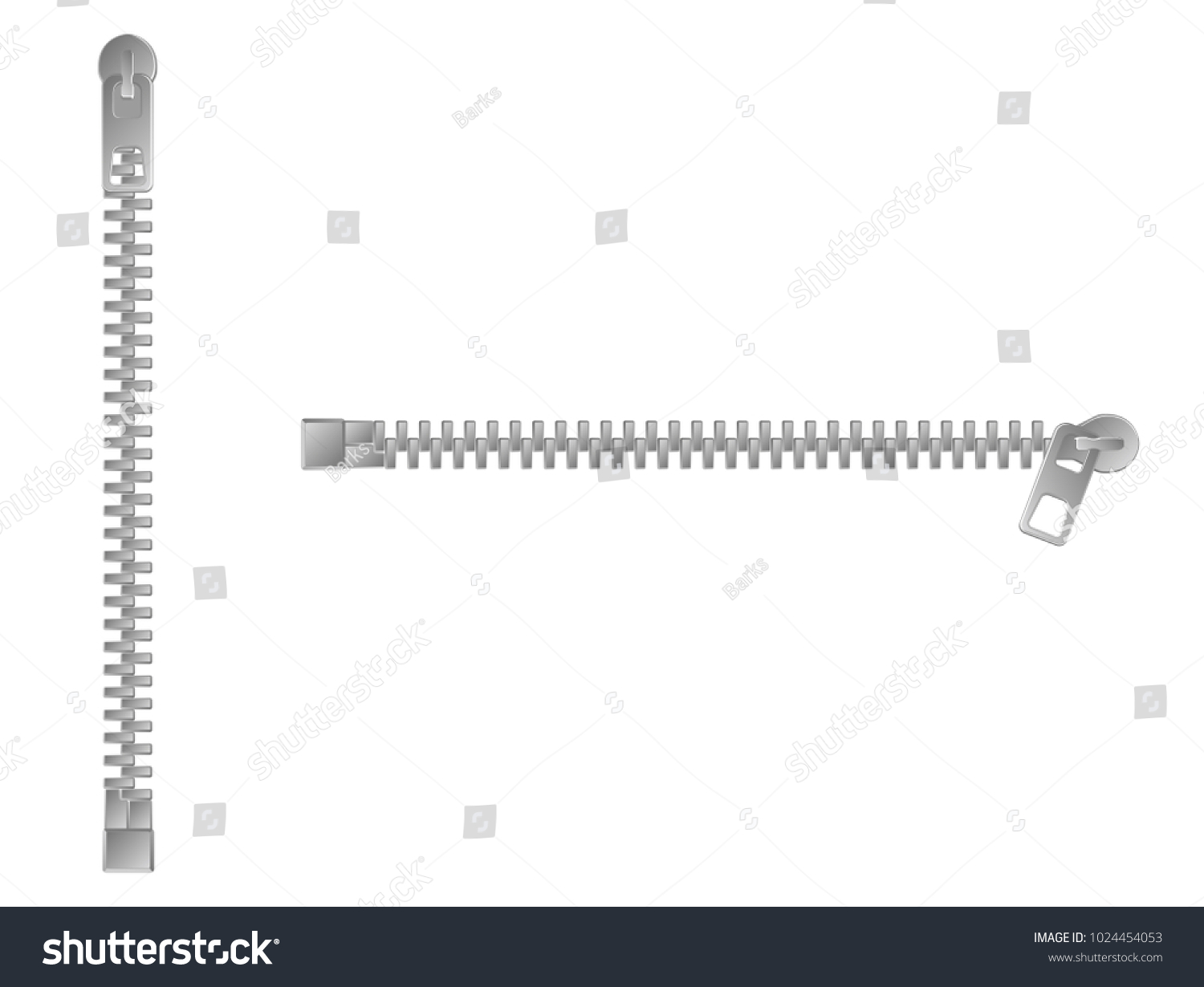 Zipper Fastener Vector Illustration Set Stock Vector (Royalty Free ...