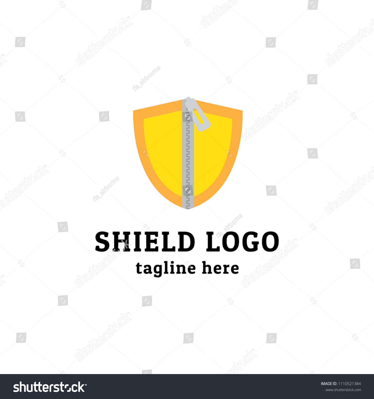 Zipper Guard Logo Design Stock Vector (Royalty Free) 1110521384