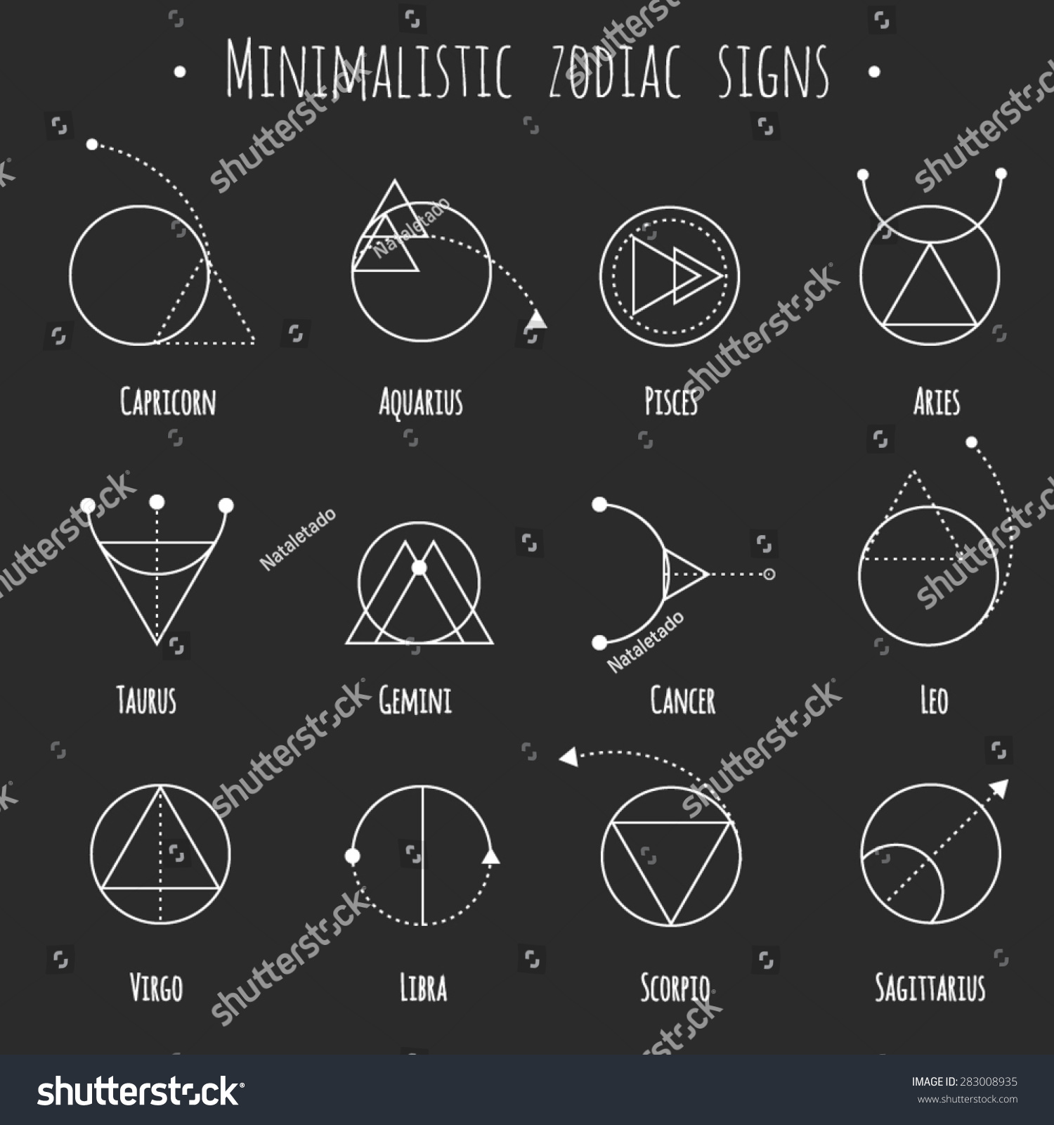 Zodiac Icons Vector Illustration: vector de stock (libre de regalías ...