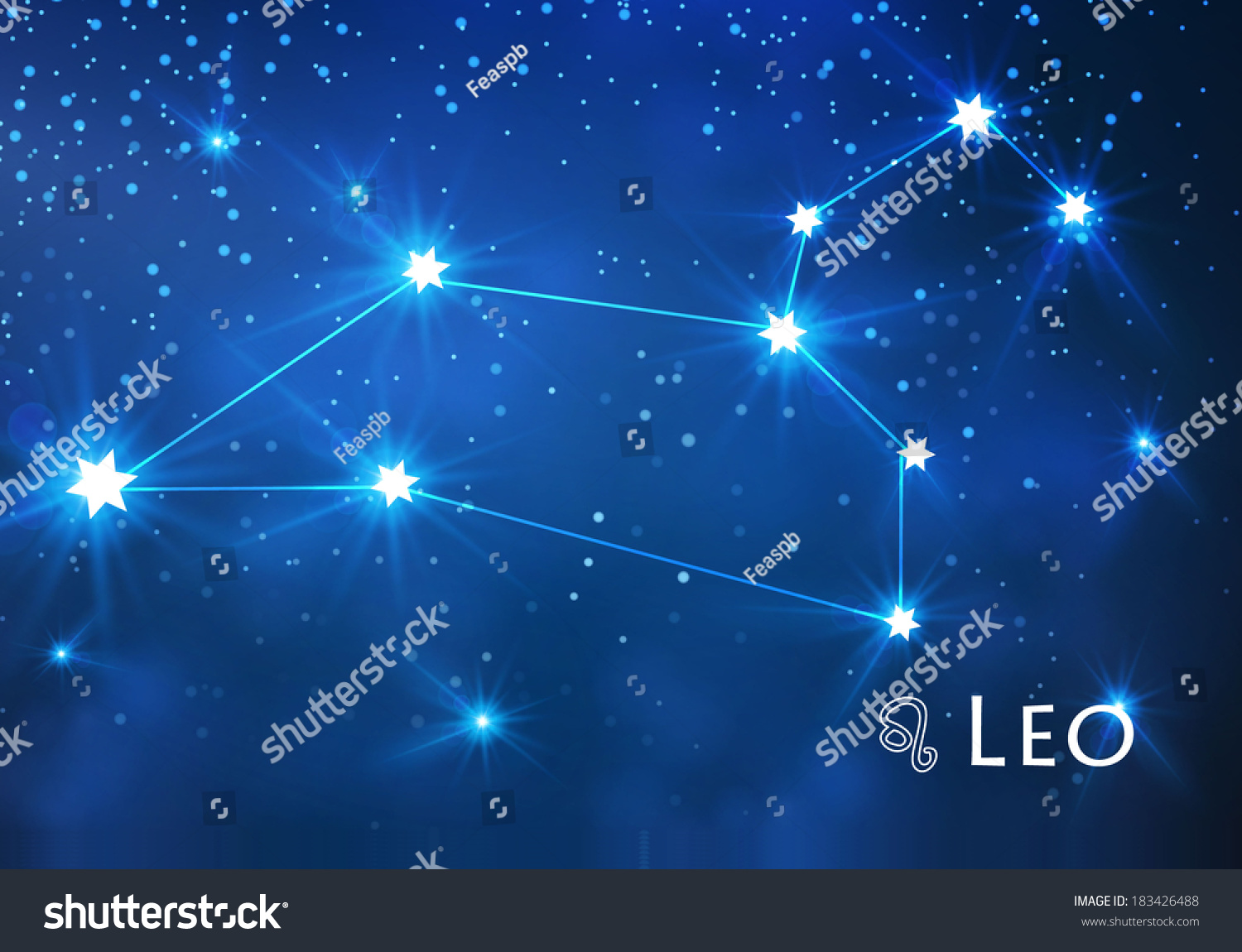 Zodiac Leo Constellation Stock Vector 183426488 - Shutterstock