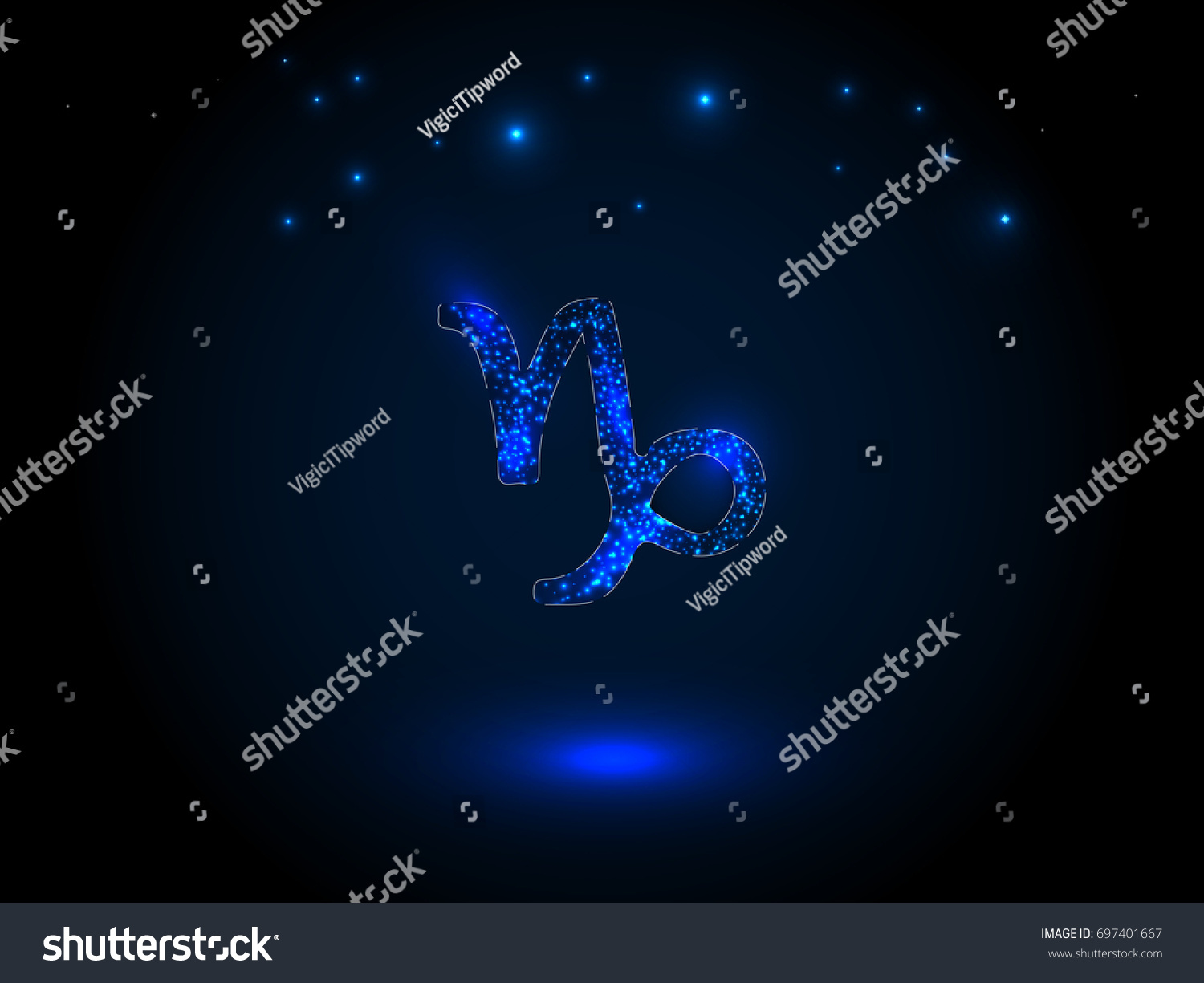 Zodiac Sign On Starry Sky Astrological Stock Vector 697401667