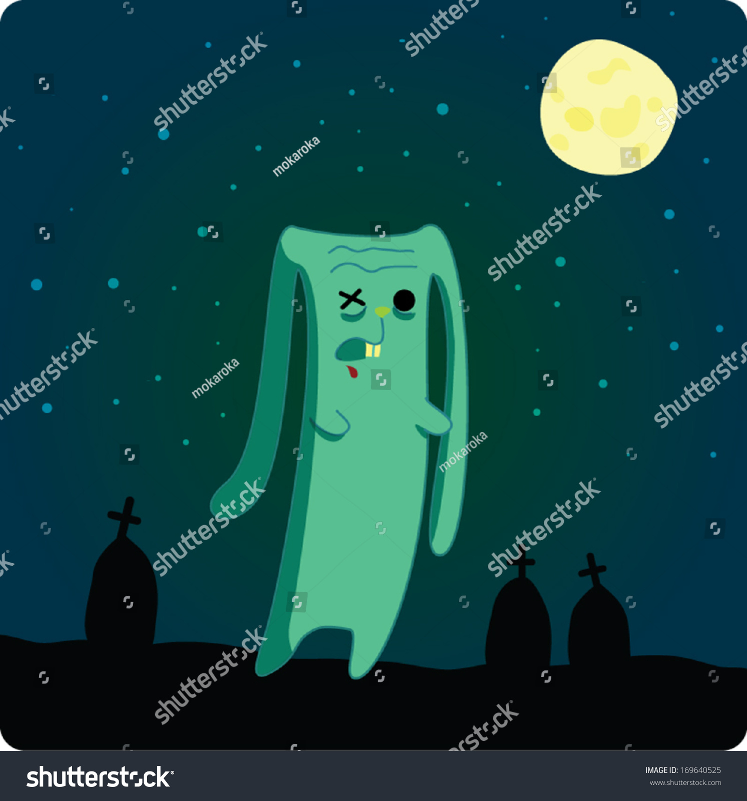 Zombie Bunny Stock Vector (Royalty Free) 169640525