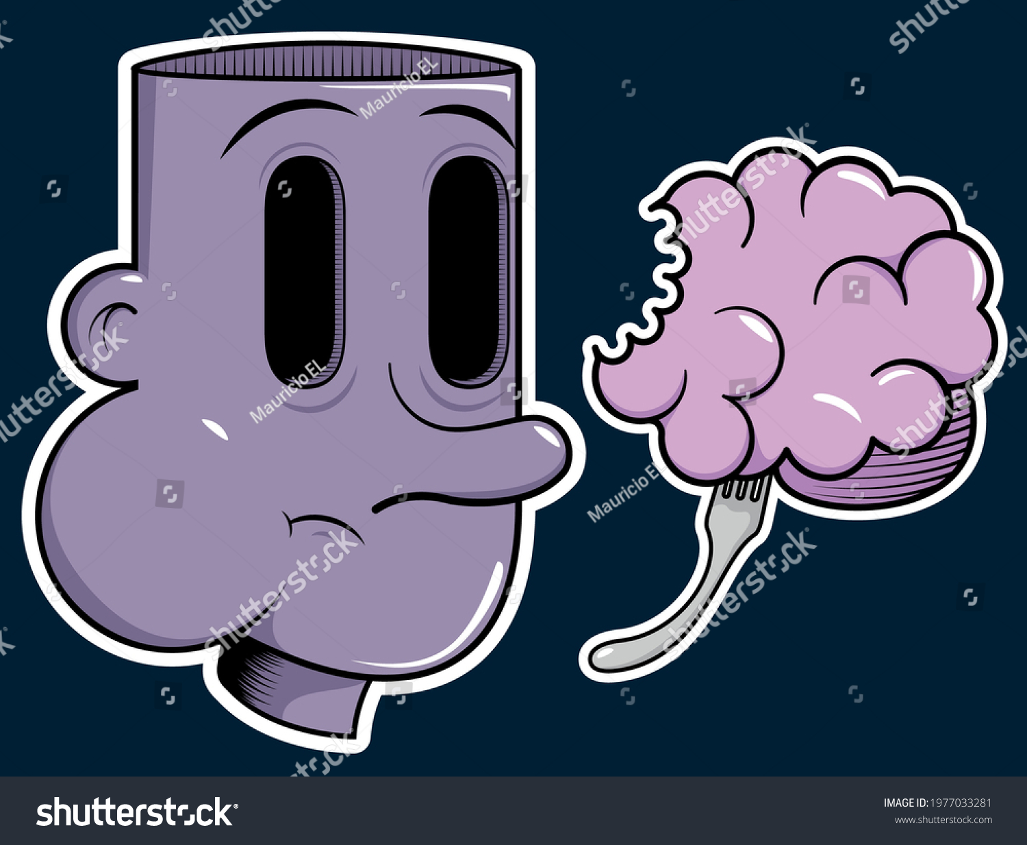 Zombie Eats Brains Fork Stock Vector (Royalty Free) 1977033281 ...