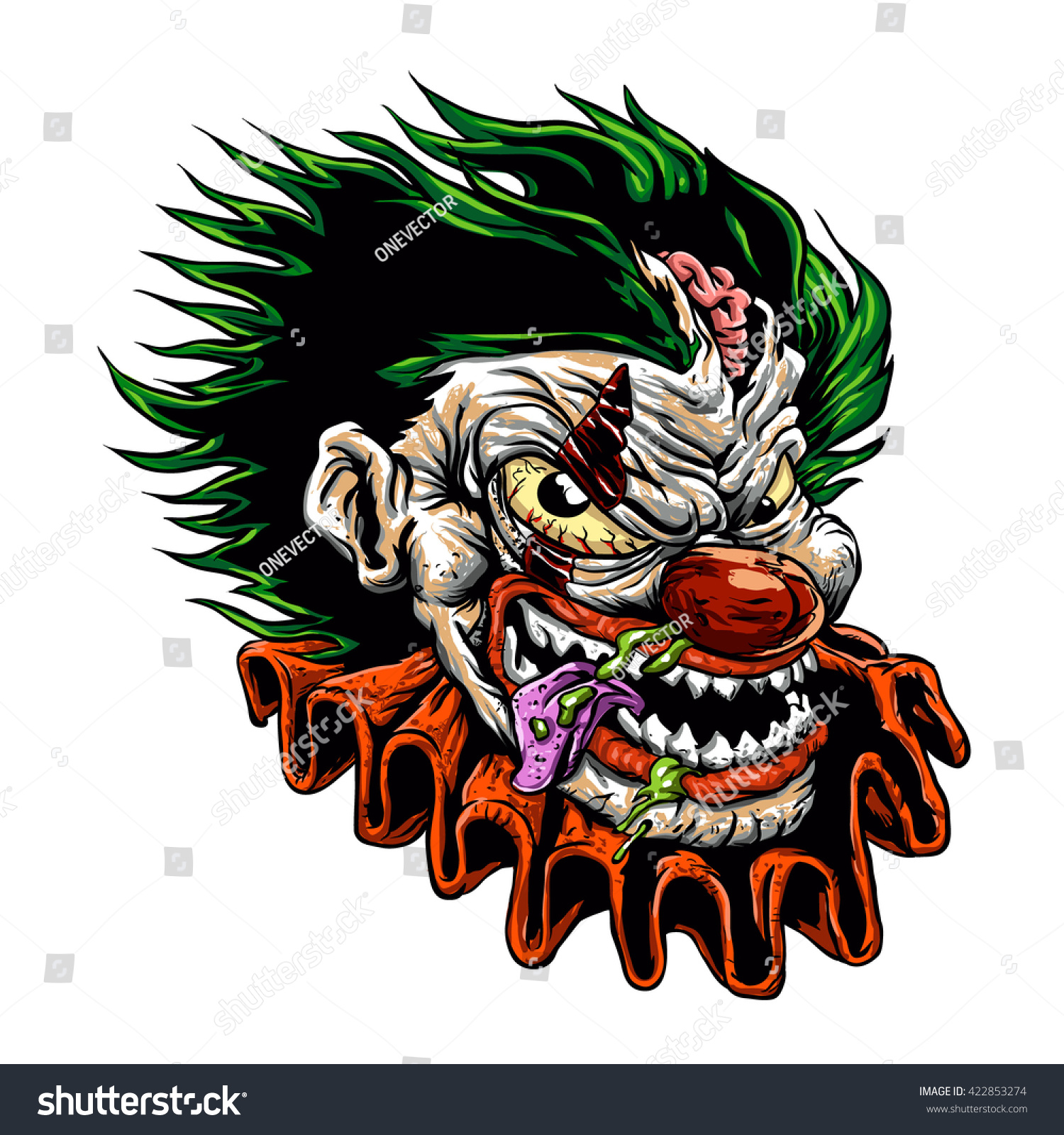 Zombie Evil Clownvector Illustration Stock Vector (Royalty Free) 422853274