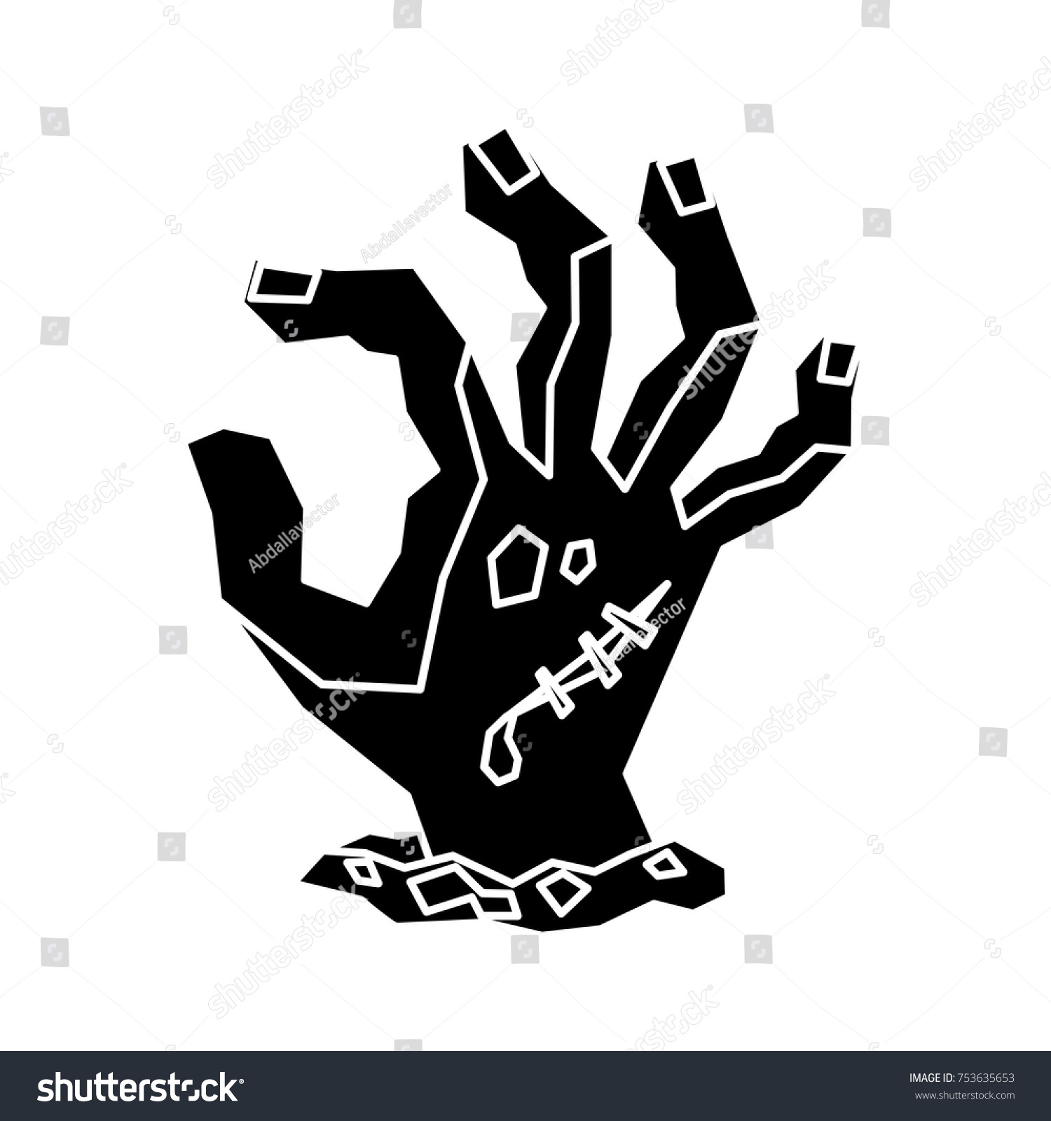 Zombie Hand Icon Stock Vector (Royalty Free) 753635653 | Shutterstock
