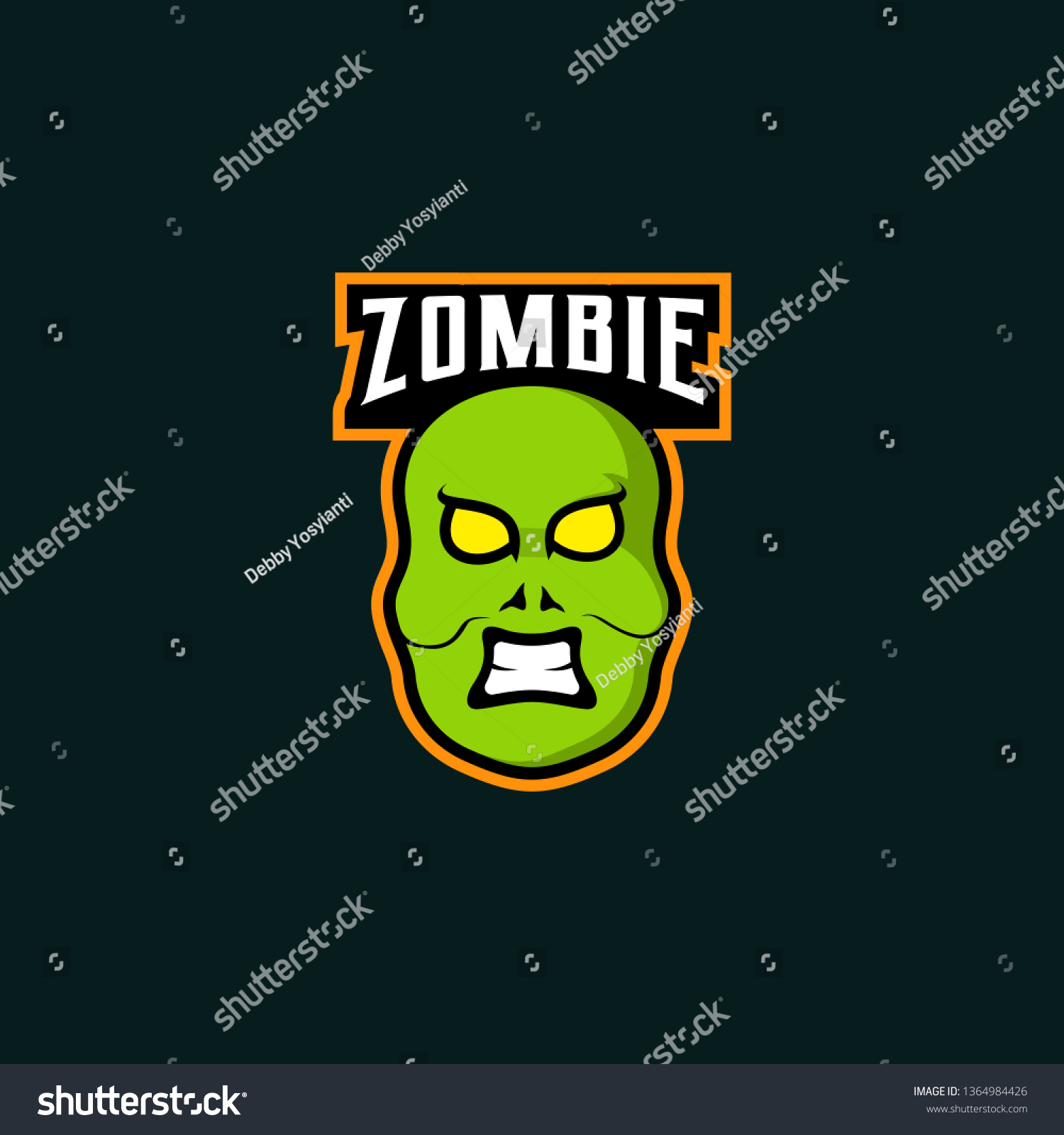 Zombie Logo Character Design Stock Vector (Royalty Free) 1364984426