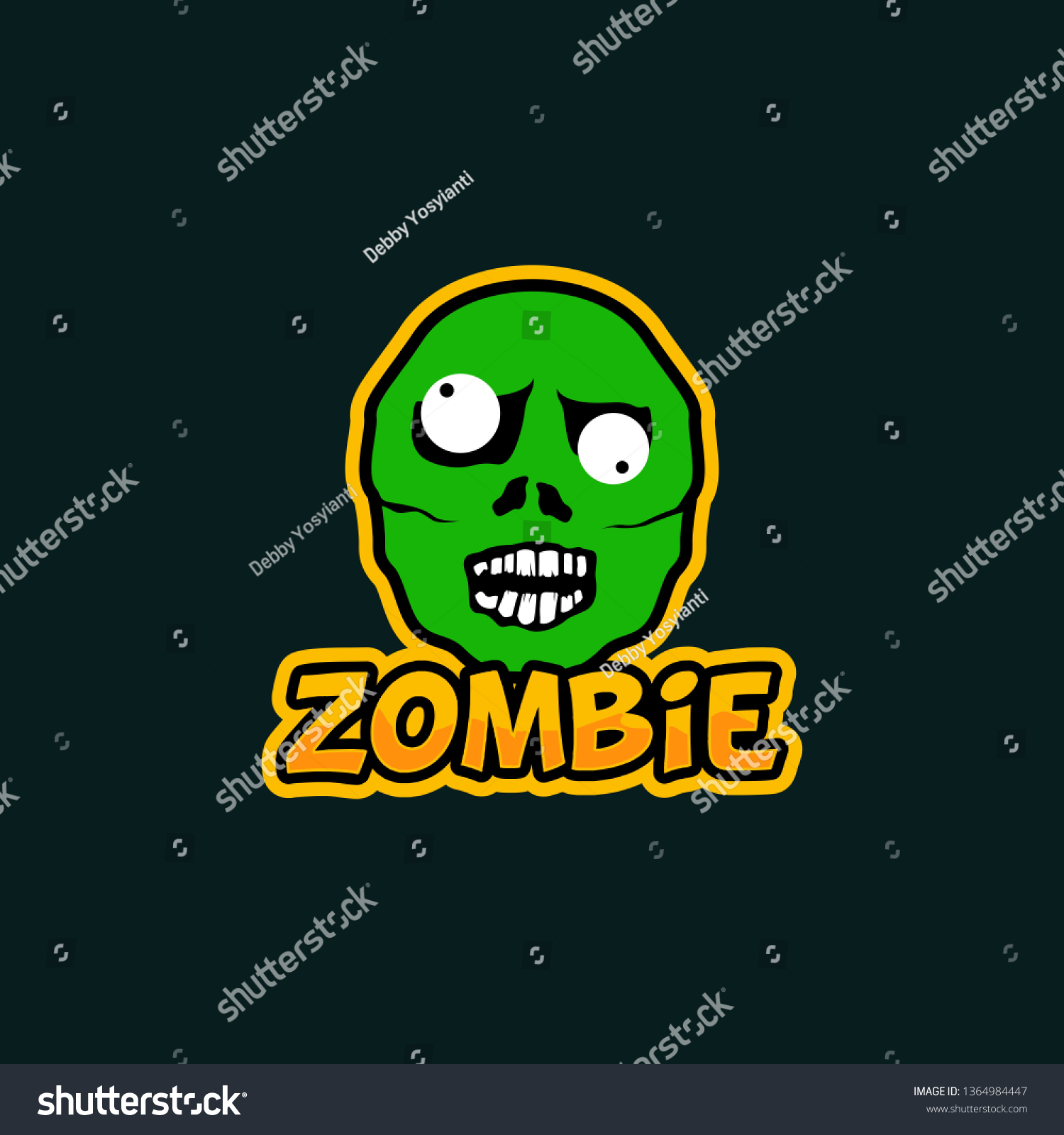 Zombie Logo Character Design Stock Vector (Royalty Free) 1364984447 ...