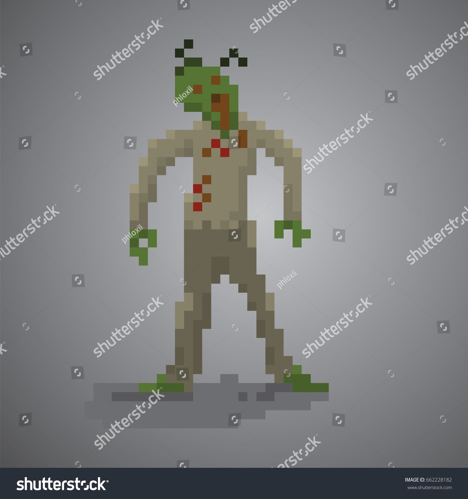 Zombie Pixel 8 Bit Vector Illustration Stock Vector (Royalty Free ...