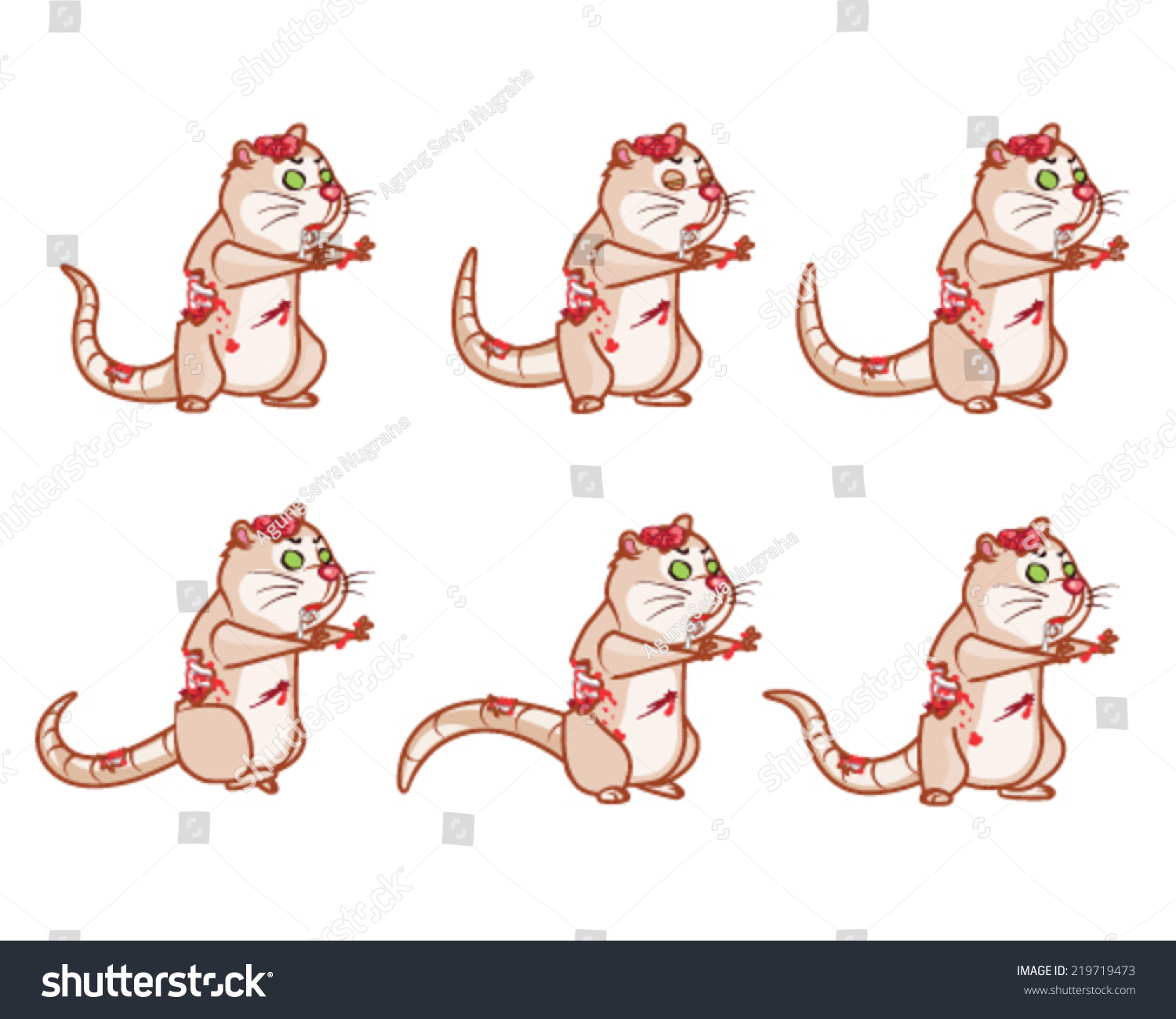 Zombie Rat Walking Sprite Stock Vector (Royalty Free) 219719473 ...