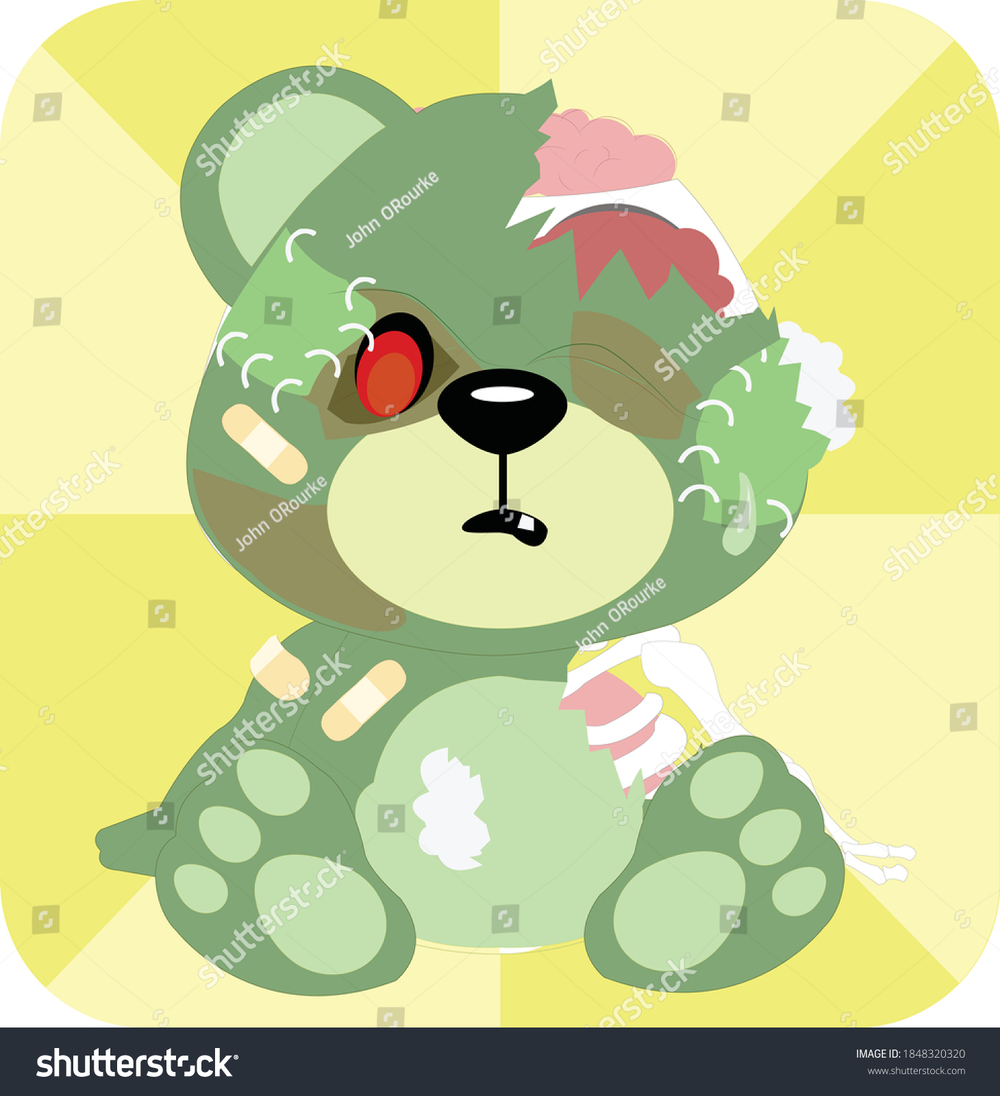 Zombie Teddy Bear Vector Icon Stock Vector (Royalty Free) 1848320320 ...