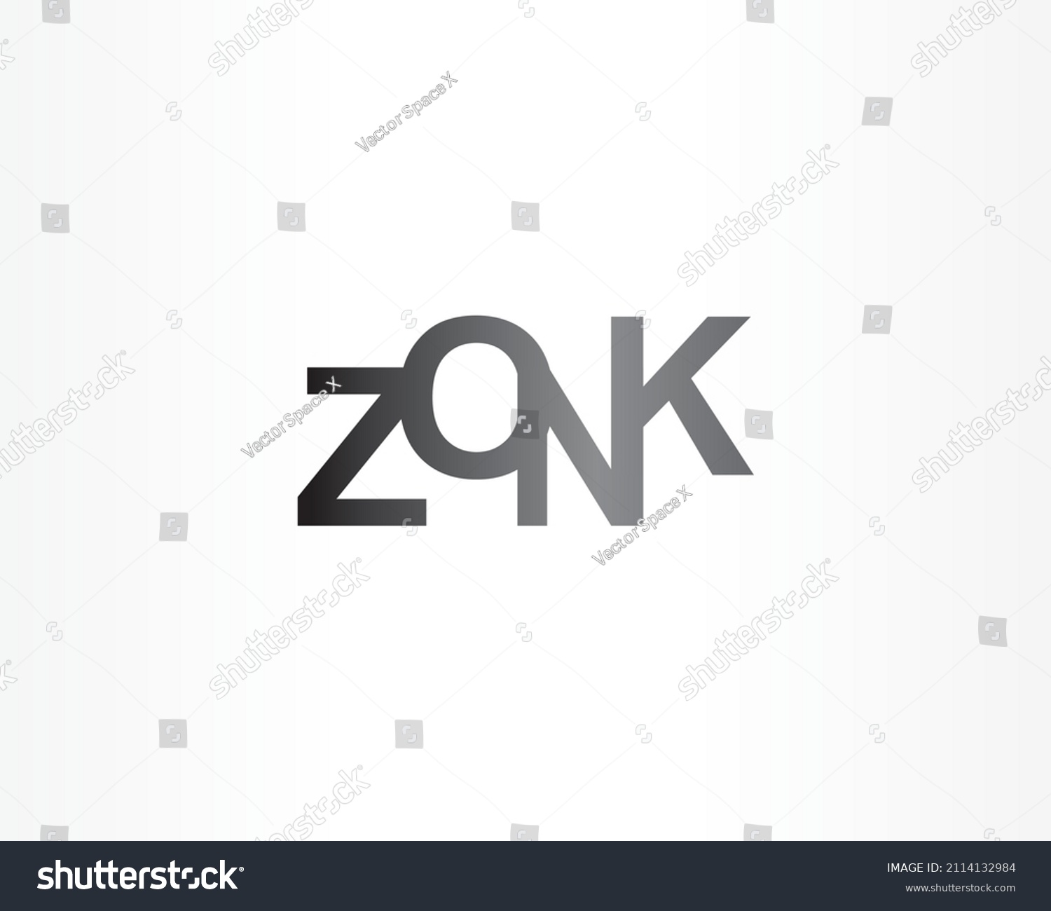 Zonk Text Logo Concept Design Stock Vector (Royalty Free) 2114132984