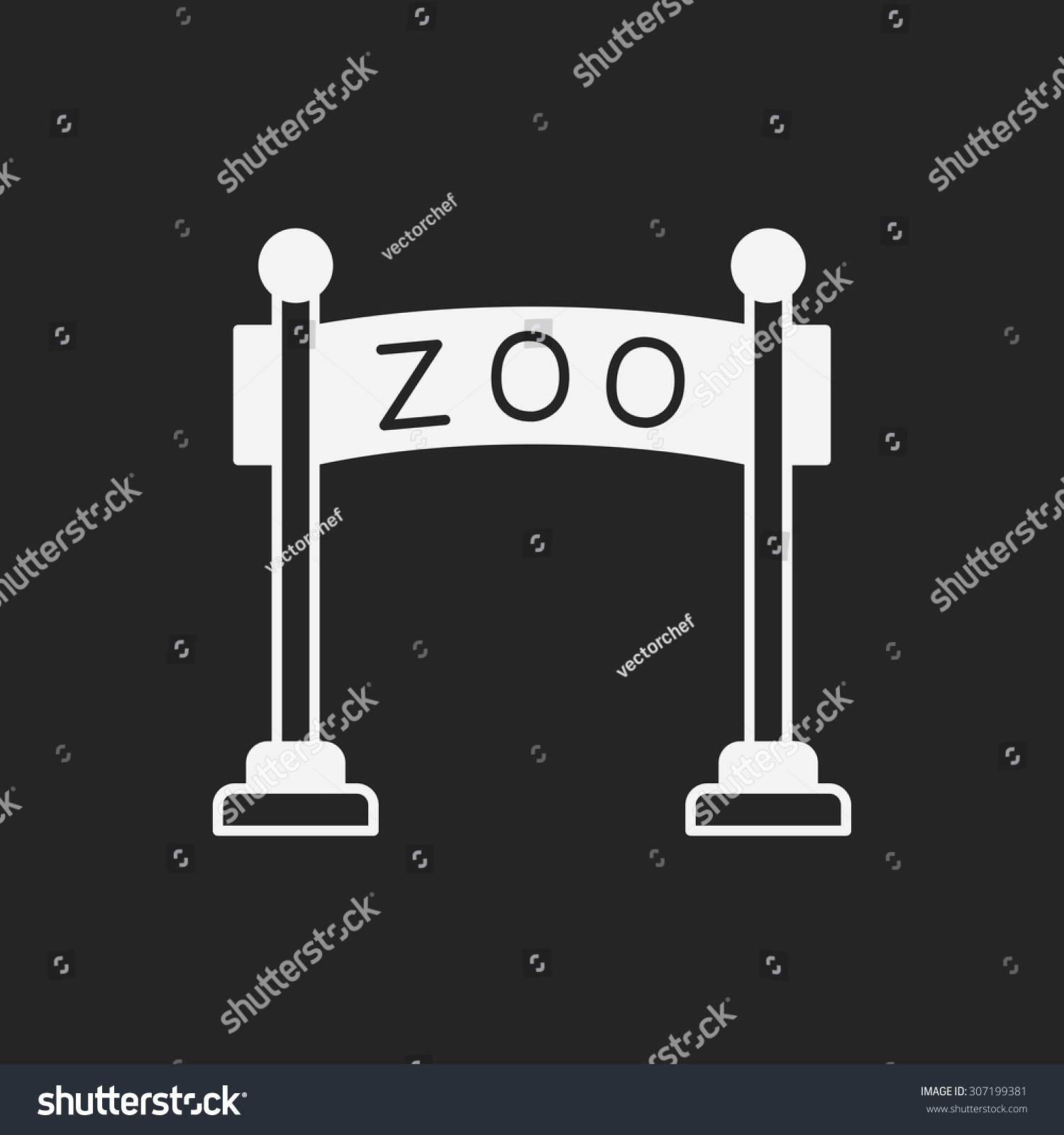 Zoo Gate Icon Stock Vector (Royalty Free) 307199381 | Shutterstock