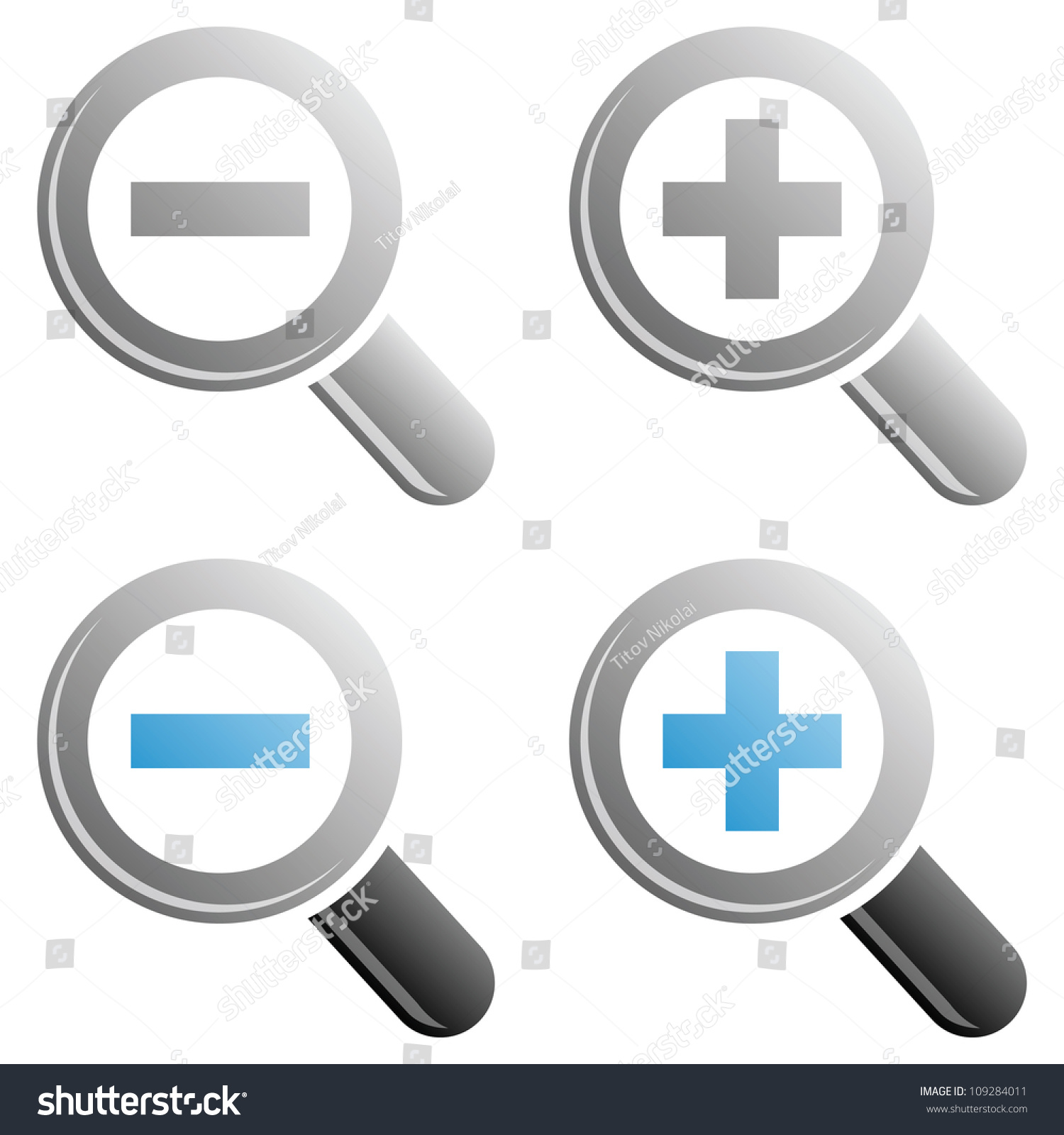 Zoom Icons Stock Vector (Royalty Free) 109284011
