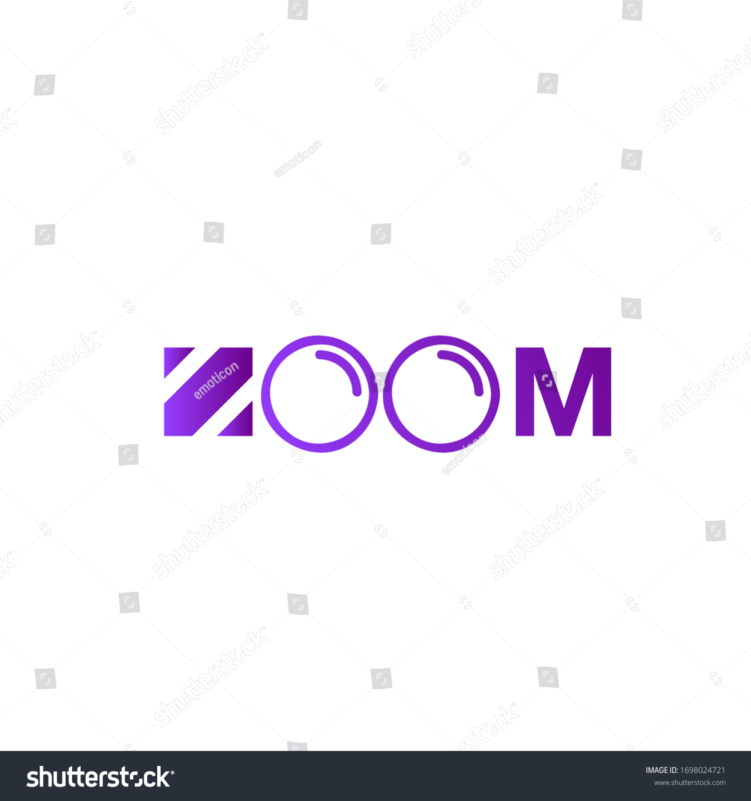 Zoom Text Logo Icon Smartphone Application Stock Vector (Royalty Free ...