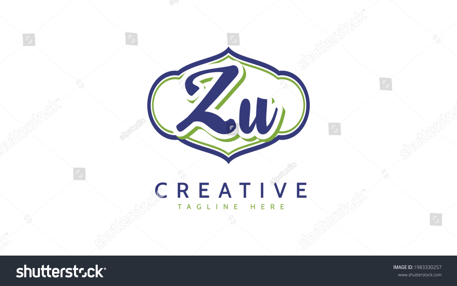 Zu Initials Handwriting Logo Vector Stock Vector (Royalty Free ...