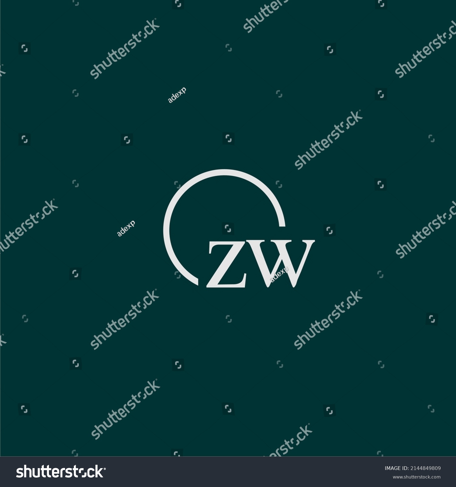 Zw Initial Monogram Logo Circle Style Stock Vector (Royalty Free ...